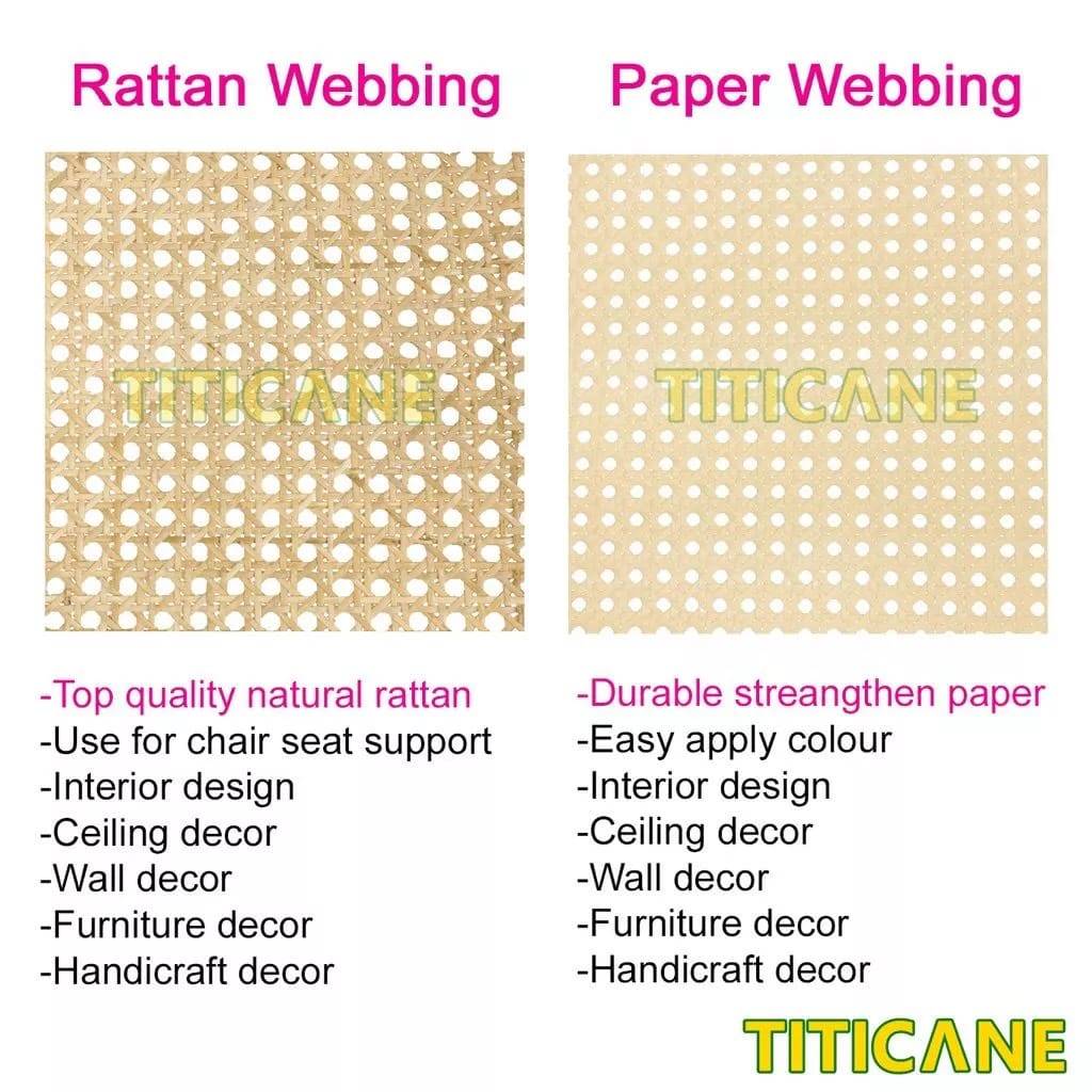 TITICANE Natural Rattan Flower Webbing [ 36 Inch ] [ 1 Roll ]